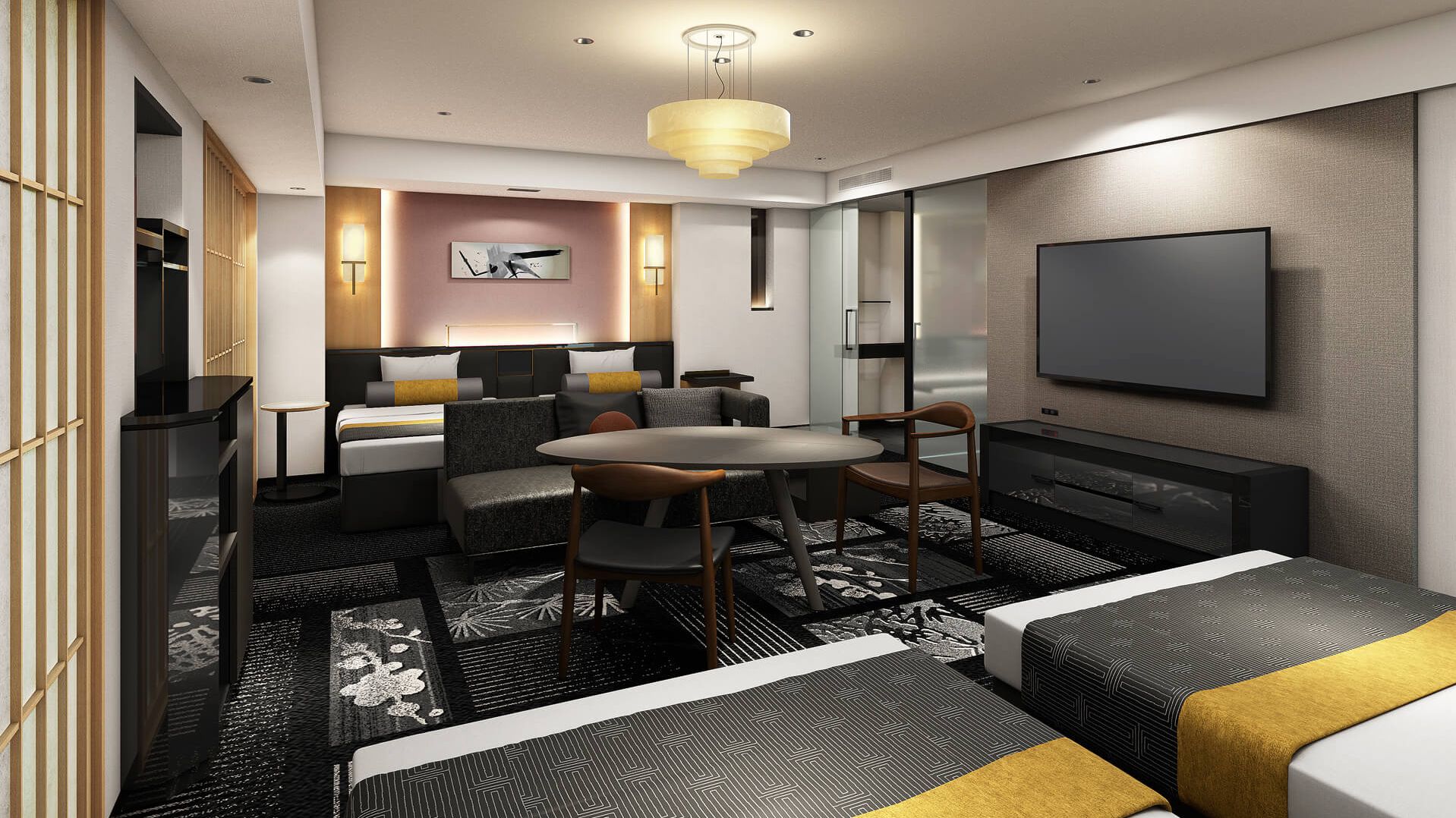 デラックス・コネクティングルーム“利休”（90㎡）【7F・8F】 | 客室一覧 | ホテルニューオータニ大阪