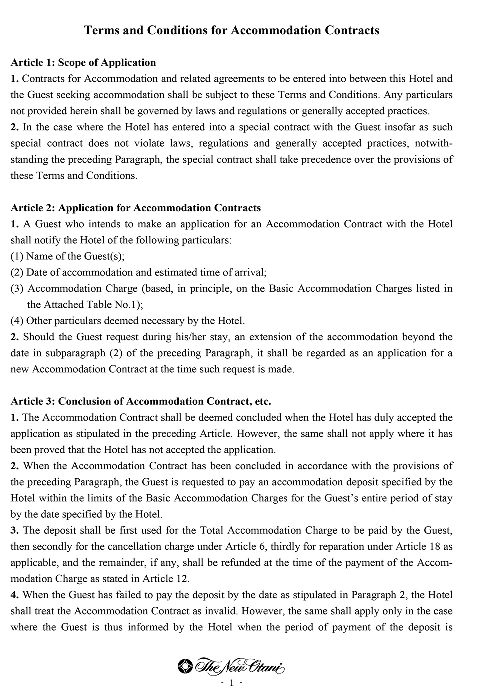 Terms and Conditions for Accommodation Contracts | Terms and Conditions ...